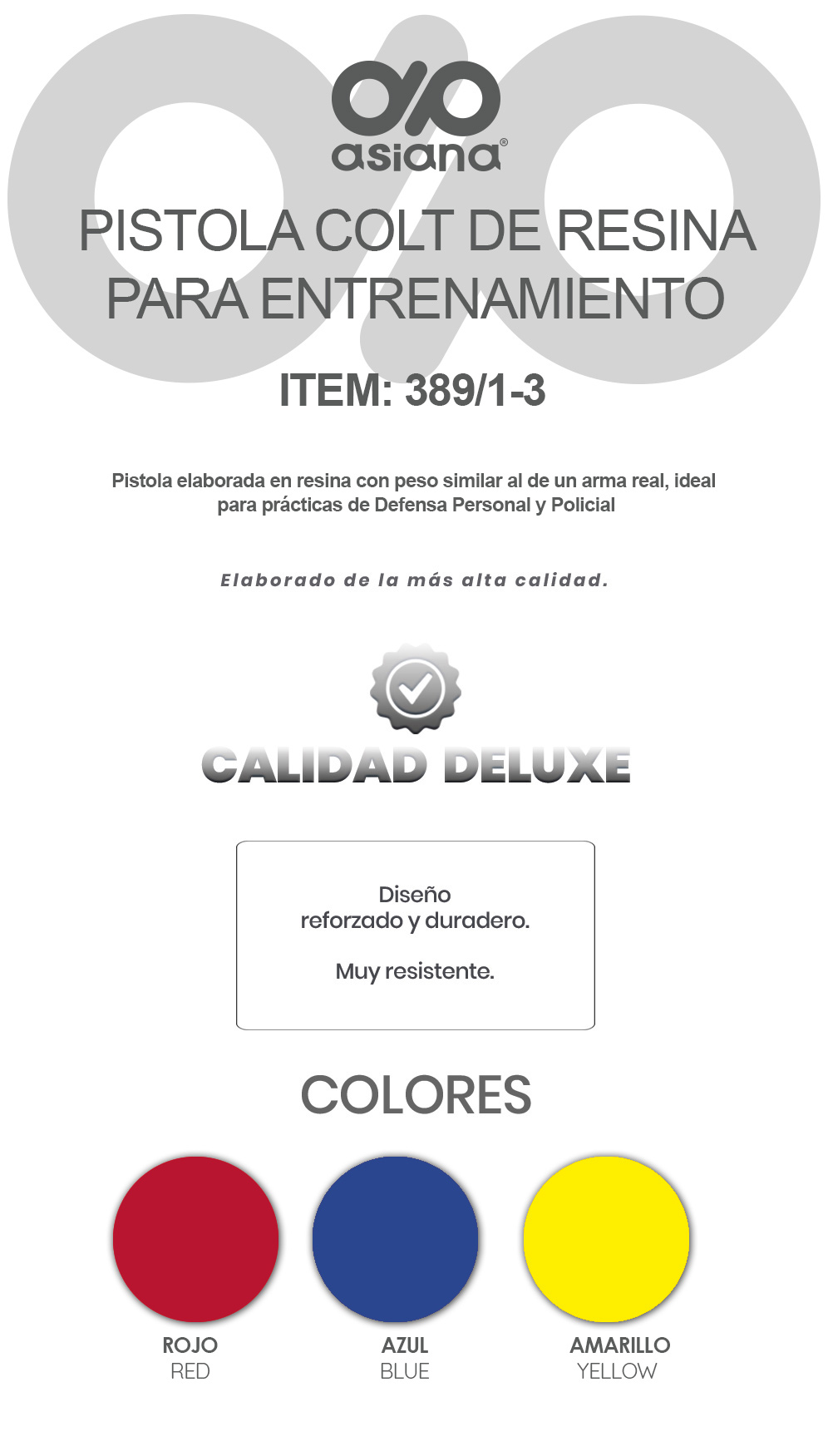 PISTOLA COLT ENTRENAMIENTO - ARMAS